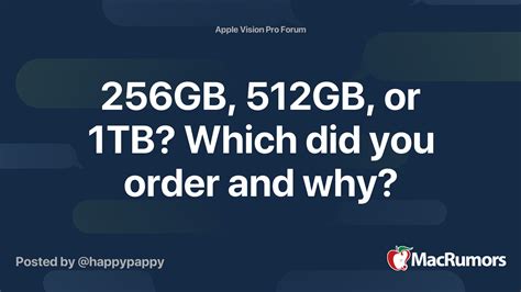 256gb 512gb Or 1tb Which Did You Order And Why Macrumors Forums