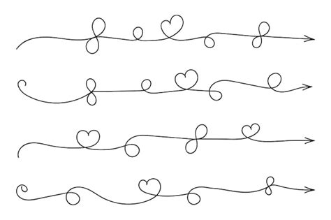 Premium Vector Thin Continuous Line Hearts Style Curved Arrow Vector