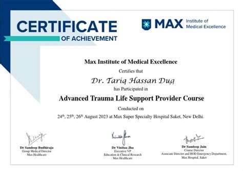 Dr Tariq Atls Certificate Pdf