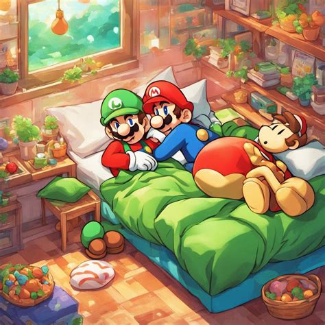 Mario And Luigi Sleeping In Their Beds By 636062 On Deviantart