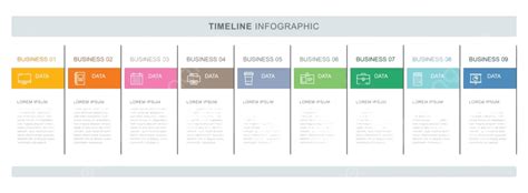 Templat Indeks Tab Infografis Bergaris Tipis Dengan 9 Visual Data