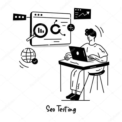 Dibujos Animados Seo Testing Ilustración Vectorial Vector De Stock Por