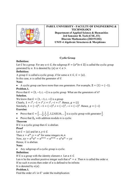 dm ch 4 lec 28 maths parul university faculty of engineering