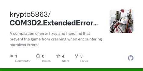Github Krypto5863com3d2extendederrorhandling A Compilation Of