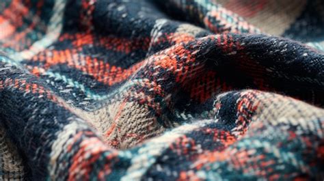 Premium Photo Texture Of A Colorful Woven Wool Blanket