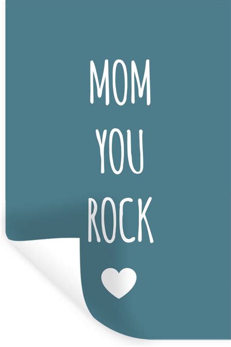 Muurstickers Sticker Folie Quotes Mom You Rock Spreuken Moeder 60x90 Cm Bol