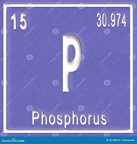 Signe Délément Chimique Phosphore Avec Numéro Atomique Et Poids