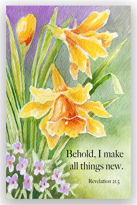 4 Daffodil Scripture Cards