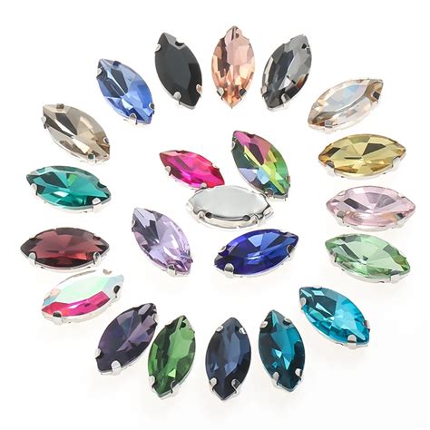 Diamantes De Imitaci N De Cristal De Hoja De Purpurina Para Coser A