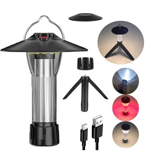 다기능 캠핑 라이트 휴대용 야외 캠핑 랜턴 자석 비상 조명 걸이식 텐트 라이트 강력한 작업 램프 티몬