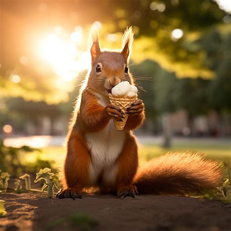 Red Squirrel Eating An Ice Cream Summer Three Limited Art Print For Sale Brilliant Prints