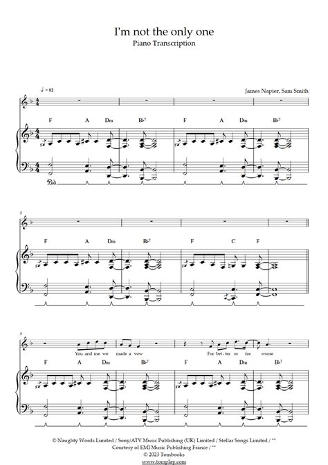 I M Not The Only One Voice Sam Smith Piano Comp And Orchestra Sam Smith Piano Sheet Music