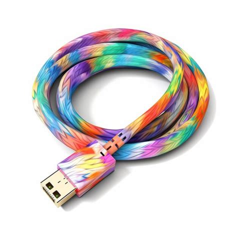 Premium Ai Image Rainbow Colored Usb Charge Cable With Abstract