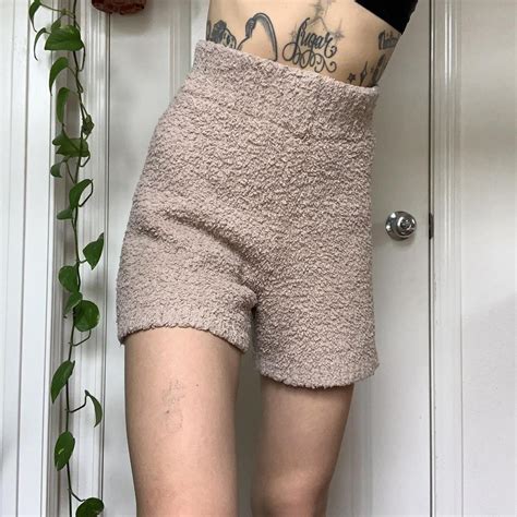Tan Skims Shorts 🦔 Cozy Knit Material Very Stretchy Depop