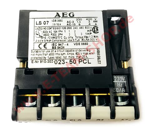 Schütz Aeg Ls07 01e Spule 220v 230v 5060hz 3 Schließer No 1
