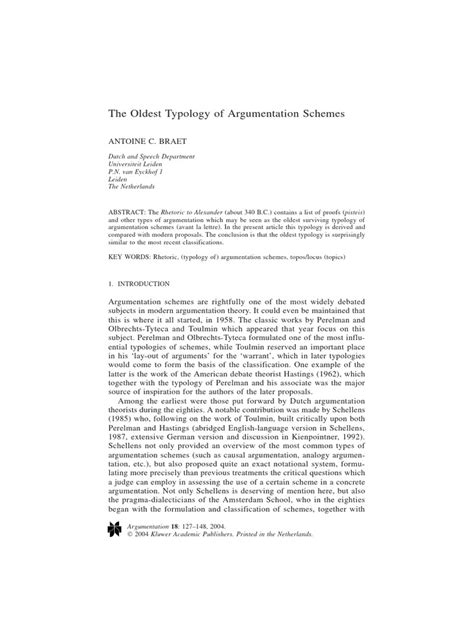 Typology Or Argumentation Pdf Rhetoric Argument