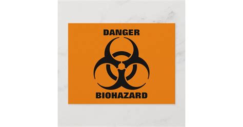 Safety Orange Biohazard Symbol Warning Sign Postcard Zazzle