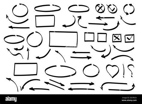 doodle symbols pointer icons pointer graphic symbols stock vector
