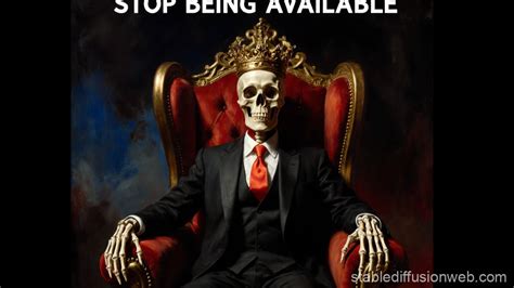 Skeleton King On Crimson Throne Stable Diffusion Online