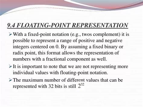 Ppt 94 Floating Point Representation Powerpoint Presentation Free