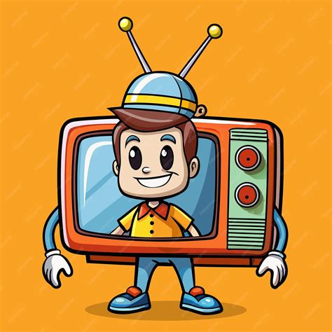 Nostalgic Illustration Of A Classic Vintage Television Cartoon