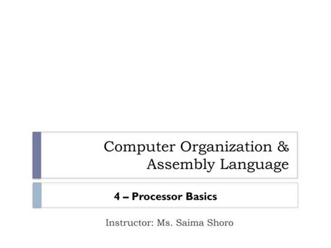 Computer Organizations And Assembly Language Ppt