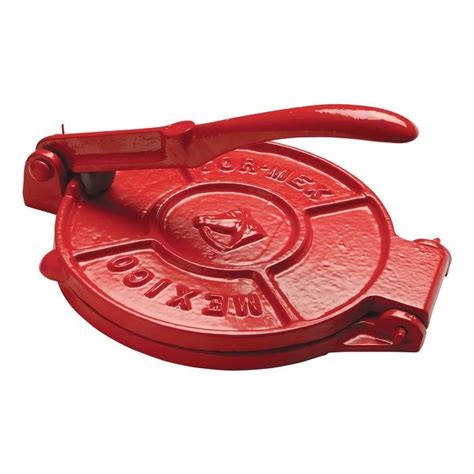Tortilla Press Red Cast Iron 15cm Diameter Cater Supplies Directs