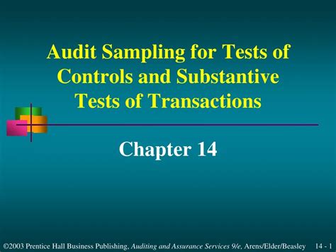 PPT Audit Sampling For Tests Of Controls And Substantive Tests Of
