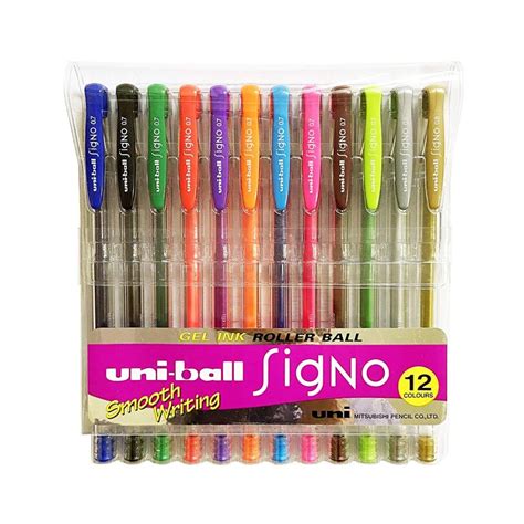 Uniball Gel Pen Signo Set Of 12 Oxford Stationers