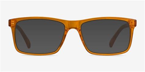 Community Rectangle Clear Orange Full Rim Eyeglasses Eyebuydirect Canada