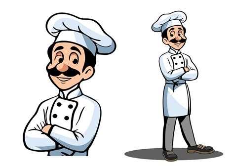 Premium Vector Full Body Chef Cartoon Character Comic Vector Drawing
