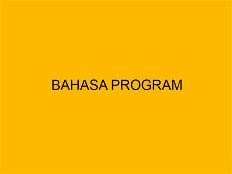 Bahasa Program