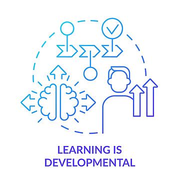 Learning Blue Gradient Concept Icon Infographic Abstract Vector Vector