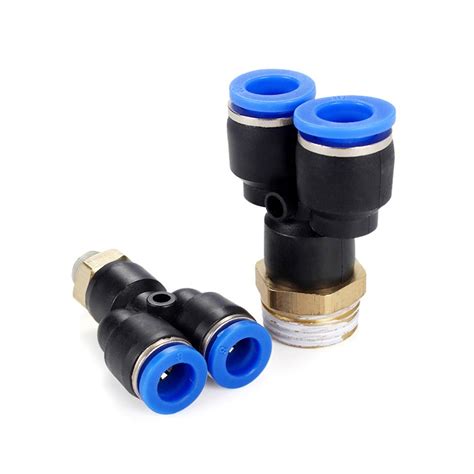Px6 M5 Laize 10pcs 플라스틱 Y 형 티 수나사 공압 퀵 커넥터