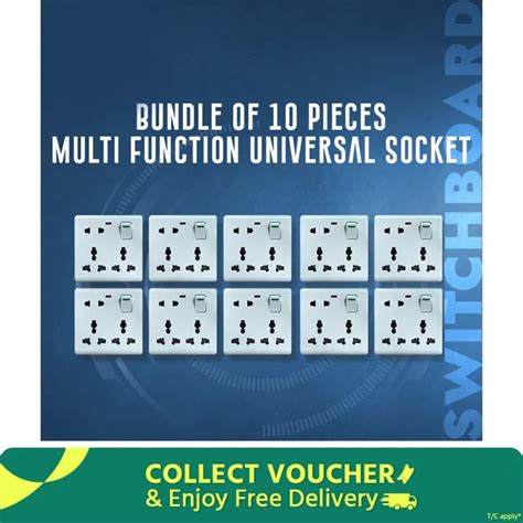 Bundle Of 10 Pieces Multi Function Universal Wall Gang Socket 8 Pin Gang Universal Socket