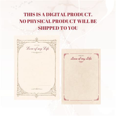 Love Letter Love Writing Paper Printable Stationery Paper Valentine