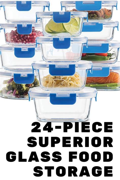 Finedine 24 Piece Superior Glass Food Storage Containers Set Newly