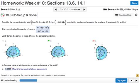 Solved Consider The Constant Density Solid Bounded By Two
