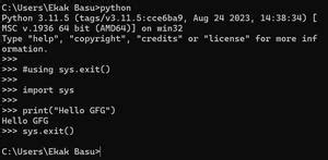 How To Exit A Python Program In The Terminal Geeksforgeeks