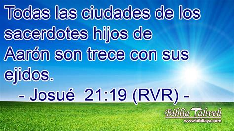 Josué 2119 Rvr Todas Las Ciudades De Los Sacerdotes Hijos D