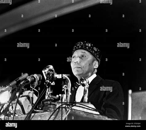 Elijah Muhammad Standing Behind Microphones At Podium Stanley Wolfson New York World Telegram