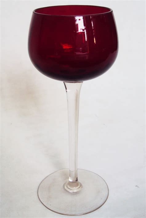 CR Taça alta para vinho em vidro vermelho rubi anos bojo arredondado Mercado Negro