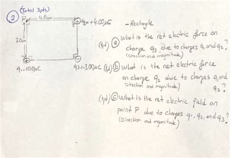 Solved Totol 3pts 2 q2 4 00μc Rectongle q1 10 0μC Chegg