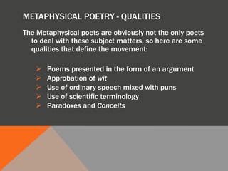 Metaphysical Poetry Ppt