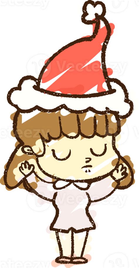 Christmas Woman Chalk Drawing 39917132 Png