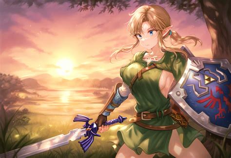 Sunset Female Link Battle Stance By Farichada On Deviantart