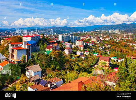 Sochi City Centre Aerial Panoramic View Sochi Is The Resort City Along