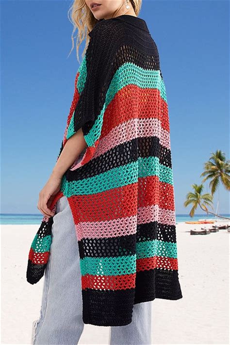 Wholesale Casual Hollowed Out Bikini Sets Cover Up Knit Dress Beach