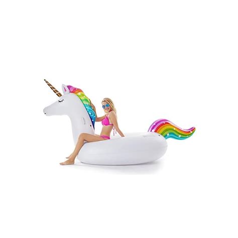 Jasonwell Giant Inflatable Unicorn Pool Float Floatie Ride On With Fast