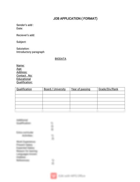 SOLUTION Job Application Format Studypool